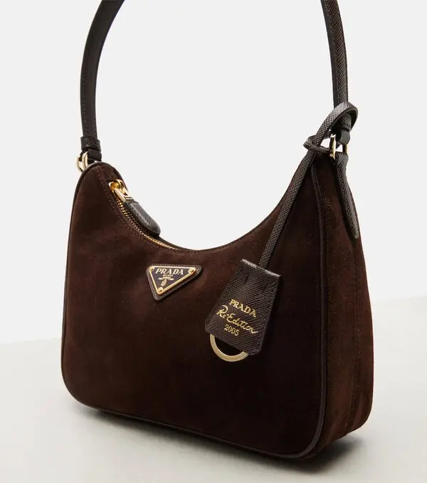 Prada Re-edition Suede Shoulder Bag