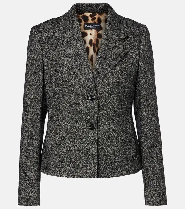 Dolce & Gabbana Wool-blend Single-breasted Jacket - Grey