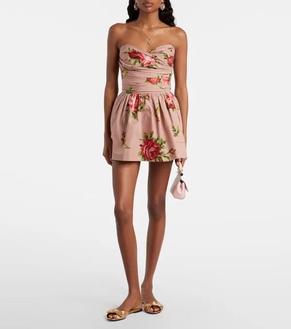 Dolce & Gabbana Floral Strapless Mini Dress