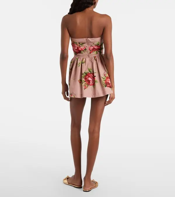 Dolce & Gabbana Floral Strapless Mini Dress