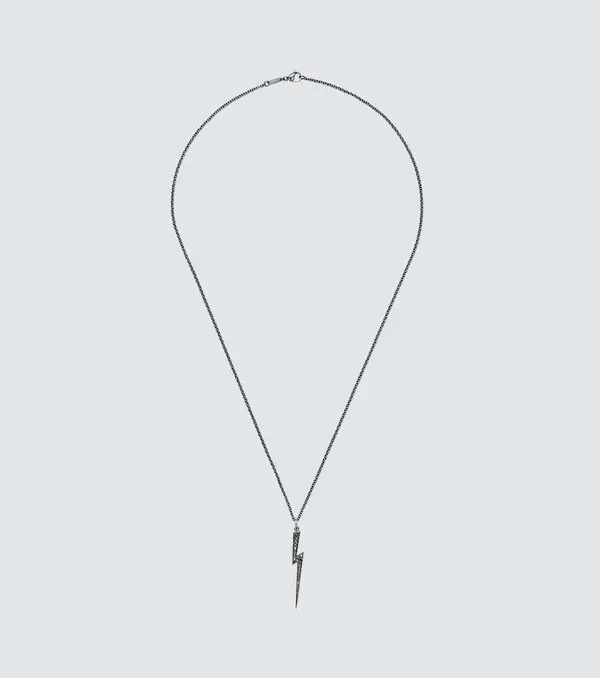 Ileana Makri Thunder 18kt White Gold Necklace With Diamonds - Silver