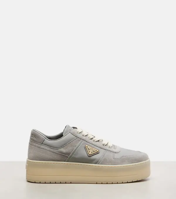Prada Downtown Re-nylon Platform Sneakers - Grey