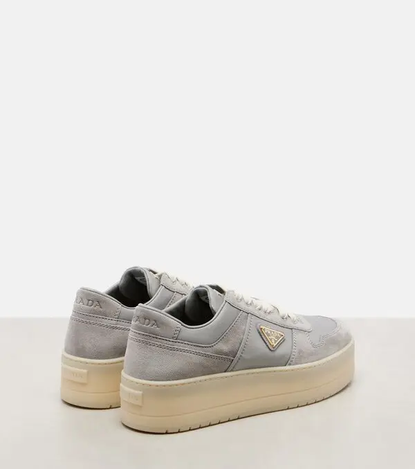 Prada Downtown Re-nylon Platform Sneakers - Grey