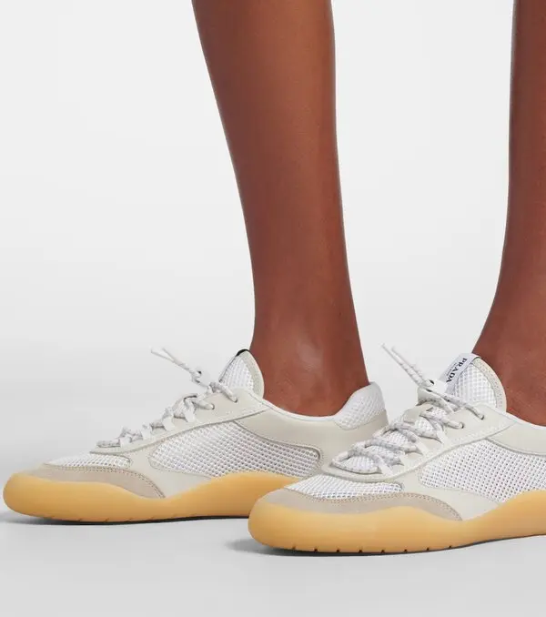 Prada Speedrock Leather-trimmed Sneakers - White