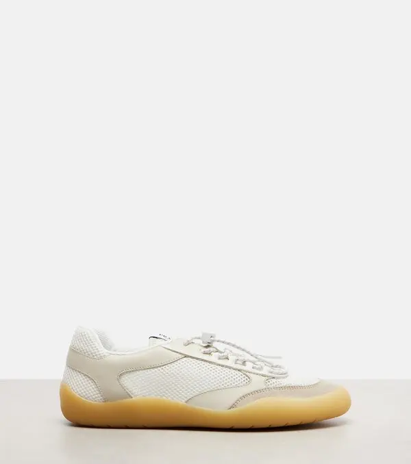 Prada Speedrock Leather-trimmed Sneakers - White