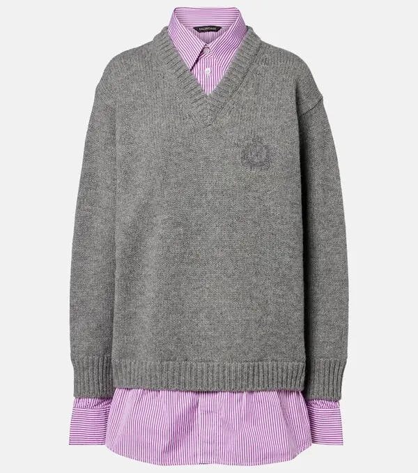 Balenciaga Wool V-neck Sweater
