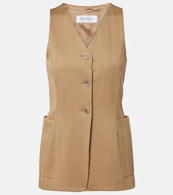 Max Mara Falla Cotton Vest - Beige