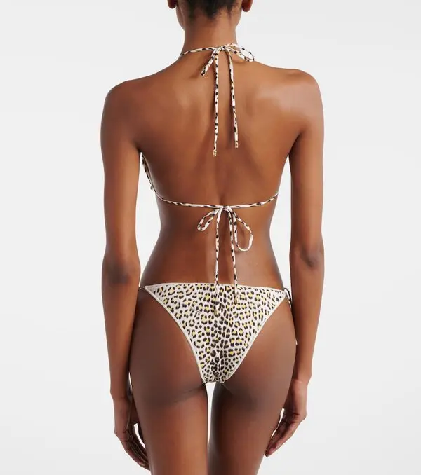 Roberto Cavalli Printed Bikini Top - Black