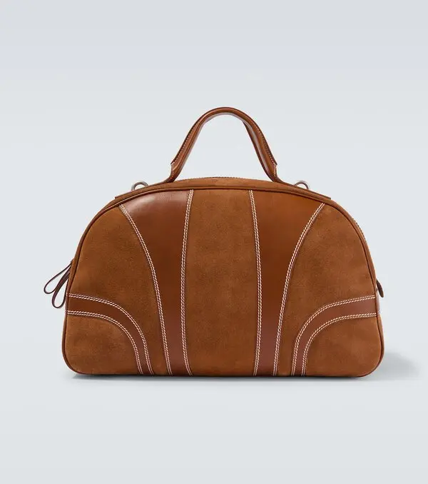 Dries Van Noten Leather-trimmed Suede Duffel Bag - Brown