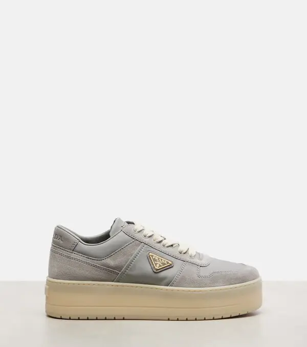 Prada Downtown Re-nylon Platform Sneakers - Grey
