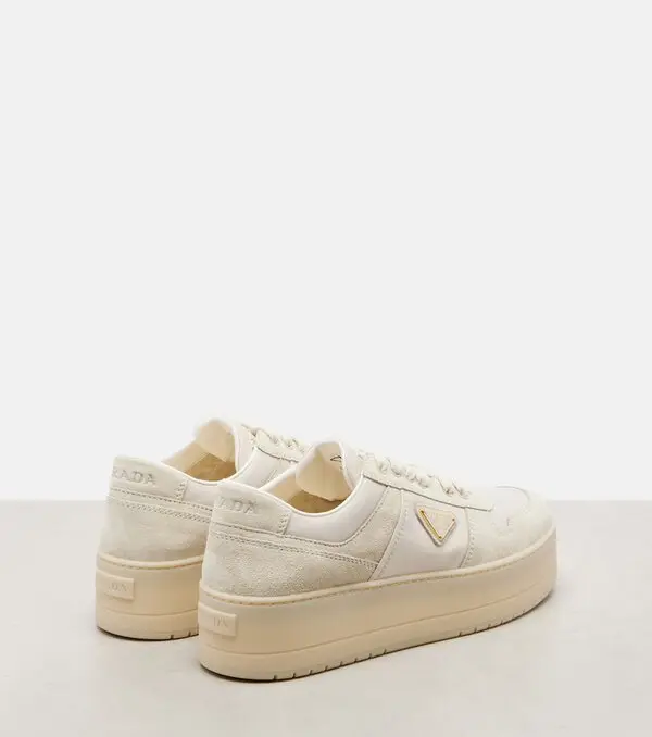 Prada Downtown Bold Re-nylon And Suede Sneakers