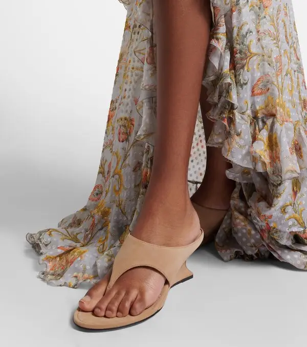 Paris Texas Nina Suede Thong Sandals - Beige