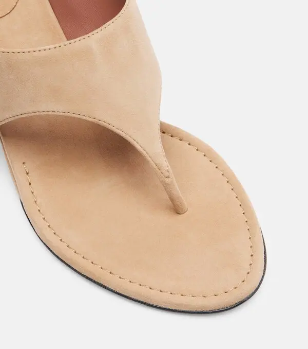 Paris Texas Nina Suede Thong Sandals - Beige