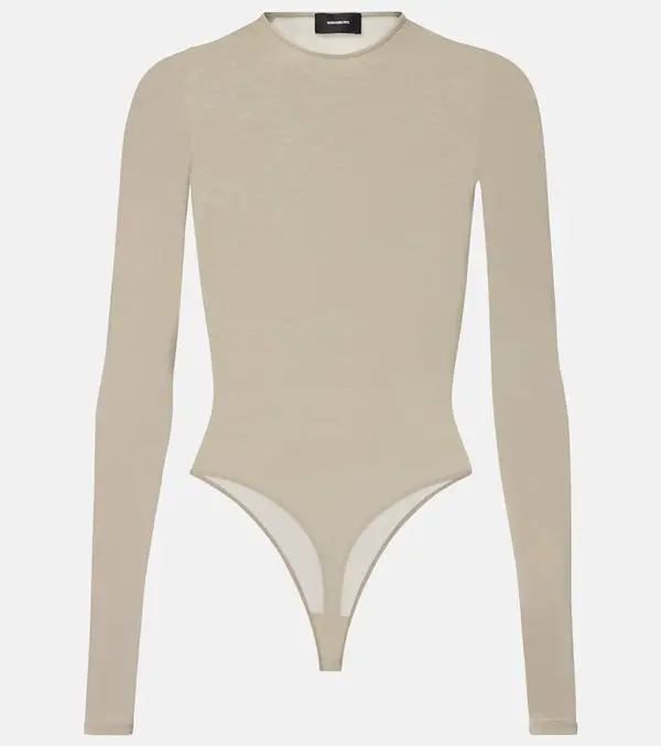 Wardrobe.NYC Sheer Bodysuit - Grey
