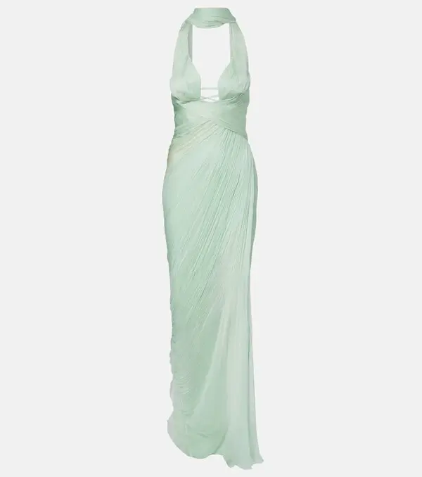 MARIA LUCIA HOHAN Milagros Halterneck Gown