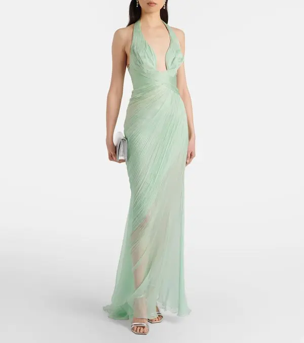 MARIA LUCIA HOHAN Milagros Halterneck Gown