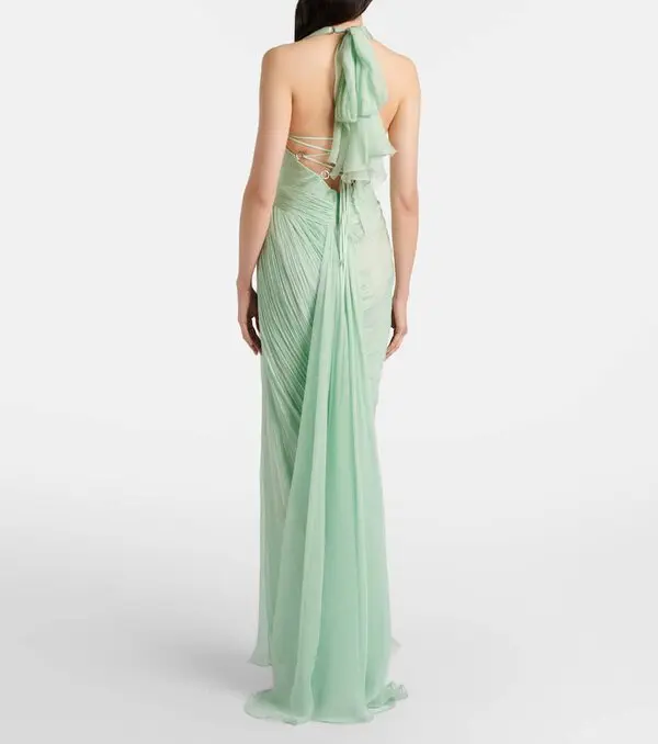 MARIA LUCIA HOHAN Milagros Halterneck Gown