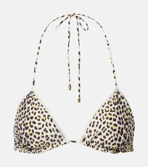 Roberto Cavalli Printed Bikini Top - Black