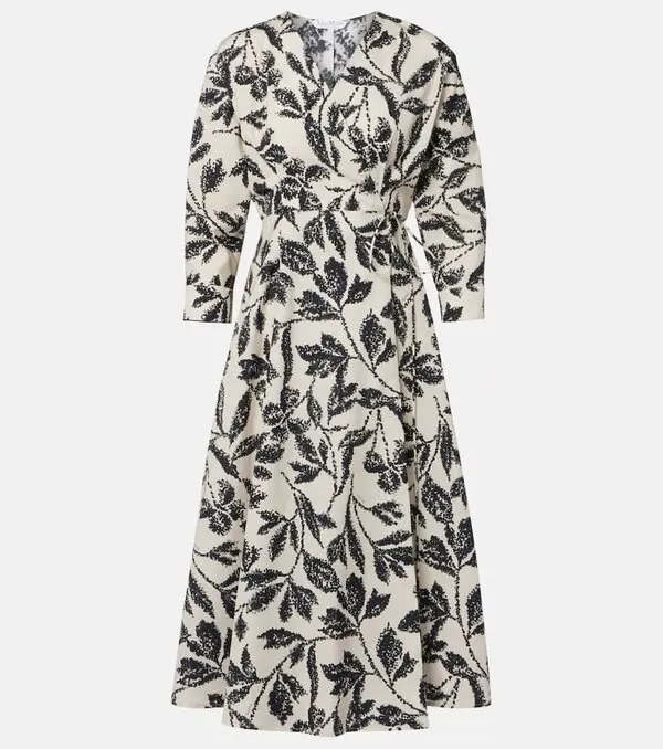 Max Mara Camino Printed Cotton Wrap Dress