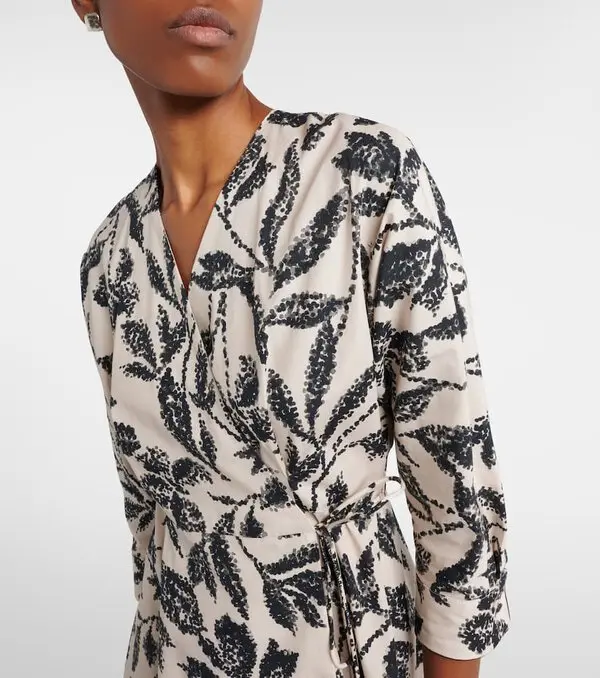 Max Mara Camino Printed Cotton Wrap Dress