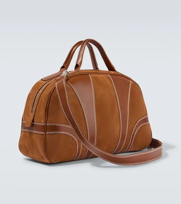 Dries Van Noten Leather-trimmed Suede Duffle Bag - Brown