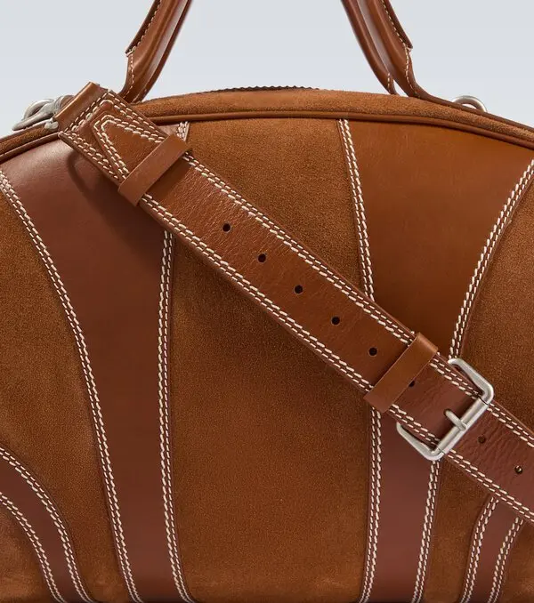 Dries Van Noten Leather-trimmed Suede Duffle Bag - Brown