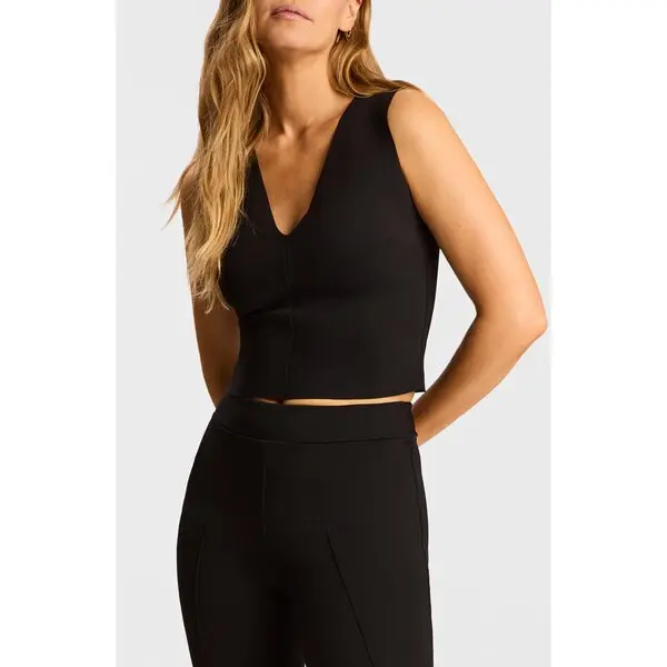 Commando Ceo Scuba Knit V-neck Shell - Black