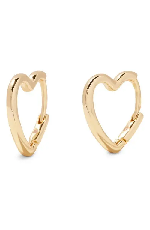 BROOK & YORK Minnie Heart Hoop Earrings - Gold
