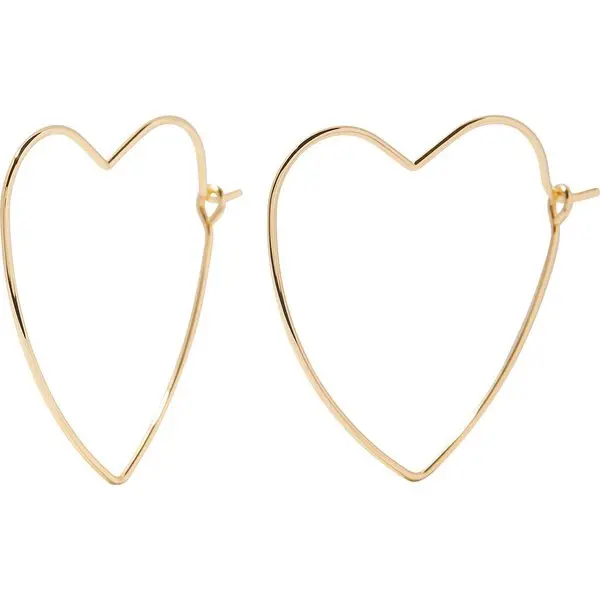 BROOK & YORK Sandy Heart Hoop Earrings - Gold