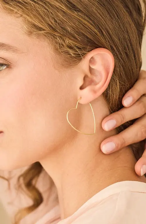 BROOK & YORK Sandy Heart Hoop Earrings