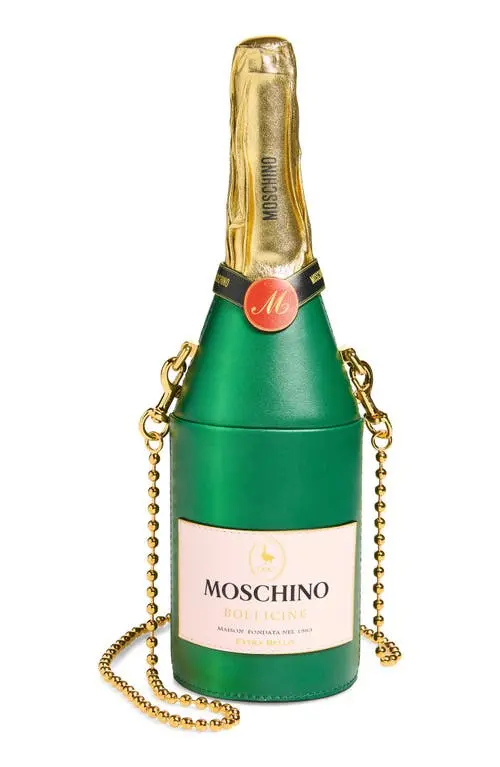 Moschino Champagne Bottle Leather Clutch - One Color 85a Oe1