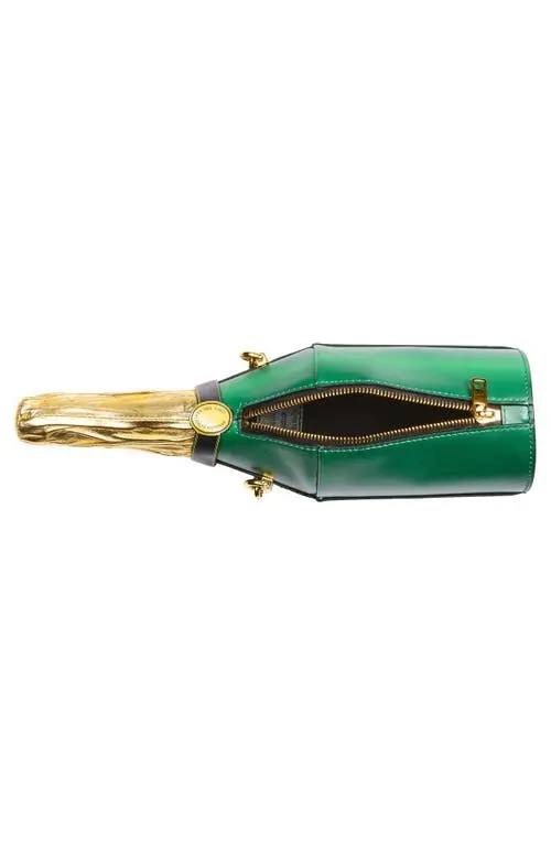 Moschino Champagne Bottle Leather Clutch