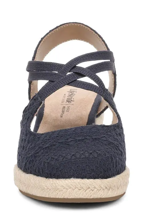 LIFESTRIDE Patience Wedge Sandal - Lux Navy