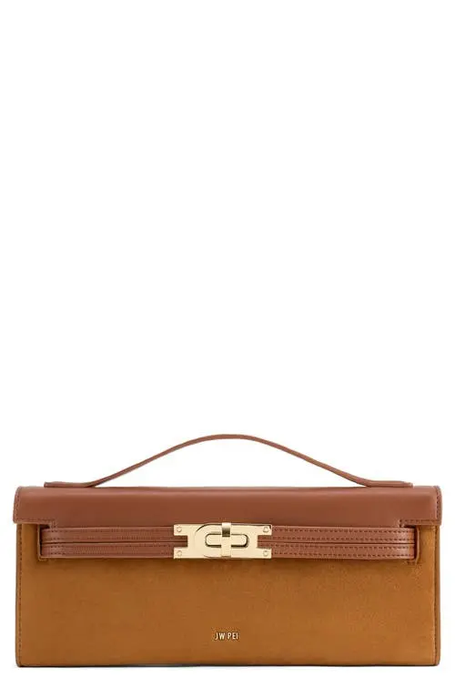 Jw Pei Bria Faux Suede Top Handle Bag - Brown