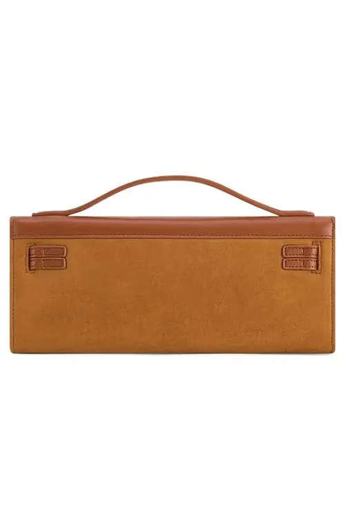 Jw Pei Bria Faux Suede Top Handle Bag - Brown