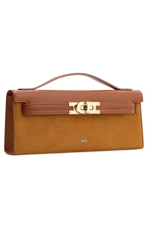 Jw Pei Bria Faux Suede Top Handle Bag - Brown