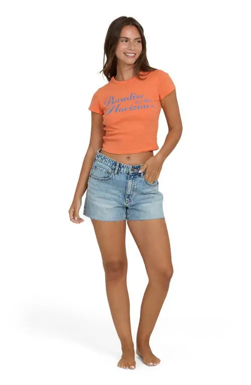 BILLABONG Cotton Graphic Baby Tee - Saffron