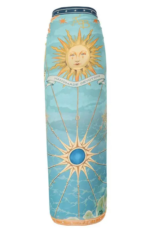 Agua Bendita Marine Solstice Tassel Cover-up Pareo