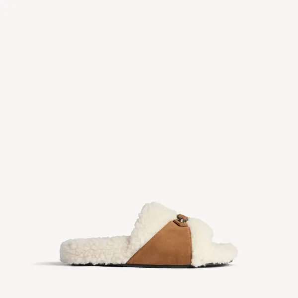 Balenciaga Furry Open Mule - White