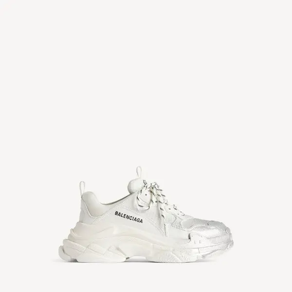 Balenciaga Triple S Glitter Spray Sneakers - White