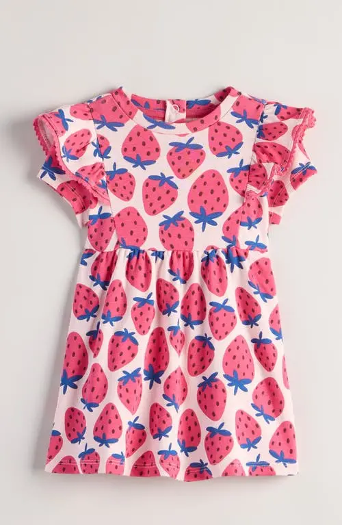 TUCKER + TATE Printed Flutter Sleeve Dress - Pink Balm Cool Strawberries
