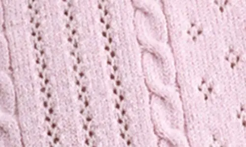 ALL IN FAVOR Pointelle Crop Sweater - Pink