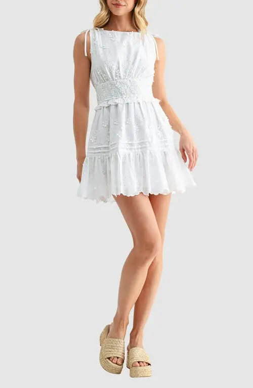 ALL IN FAVOR 3d Floral Embroidered Minidress