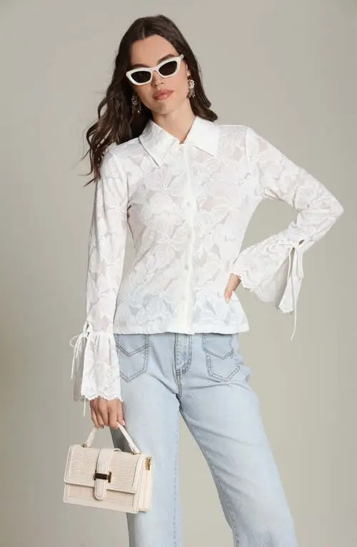 Avec Les Filles Flare Cuff Button-up Shirt