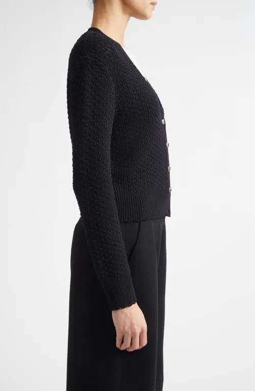 St. John Perlé Crepe Wool Blend Cardigan