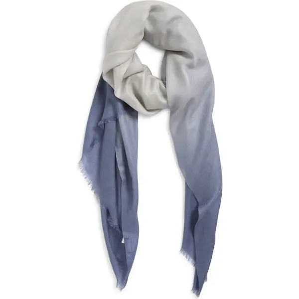 Vince Lightweight Dip Dye Cashmere Scarf - Azul