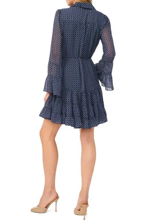 CECE DUPRAZ Tiered Flounce Long Sleeve Dress