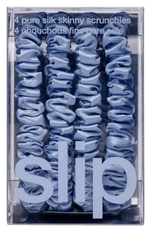 Slip 4-pack Pure Silk Skinny Scrunchies - Cornflower