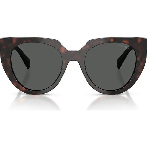Prada 52mm Cat Eye Sunglasses - Root Tortoise/dark Grey