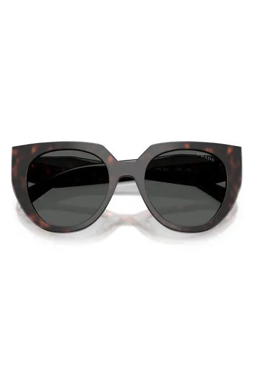 Prada 52mm Cat Eye Sunglasses - Root Tortoise/dark Grey